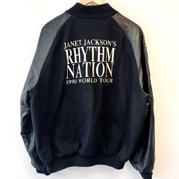 Vintage | Jackets & Coats | Vintage 9s Janet Jackson Rhythm Nation World Tour Wool Varsity ...